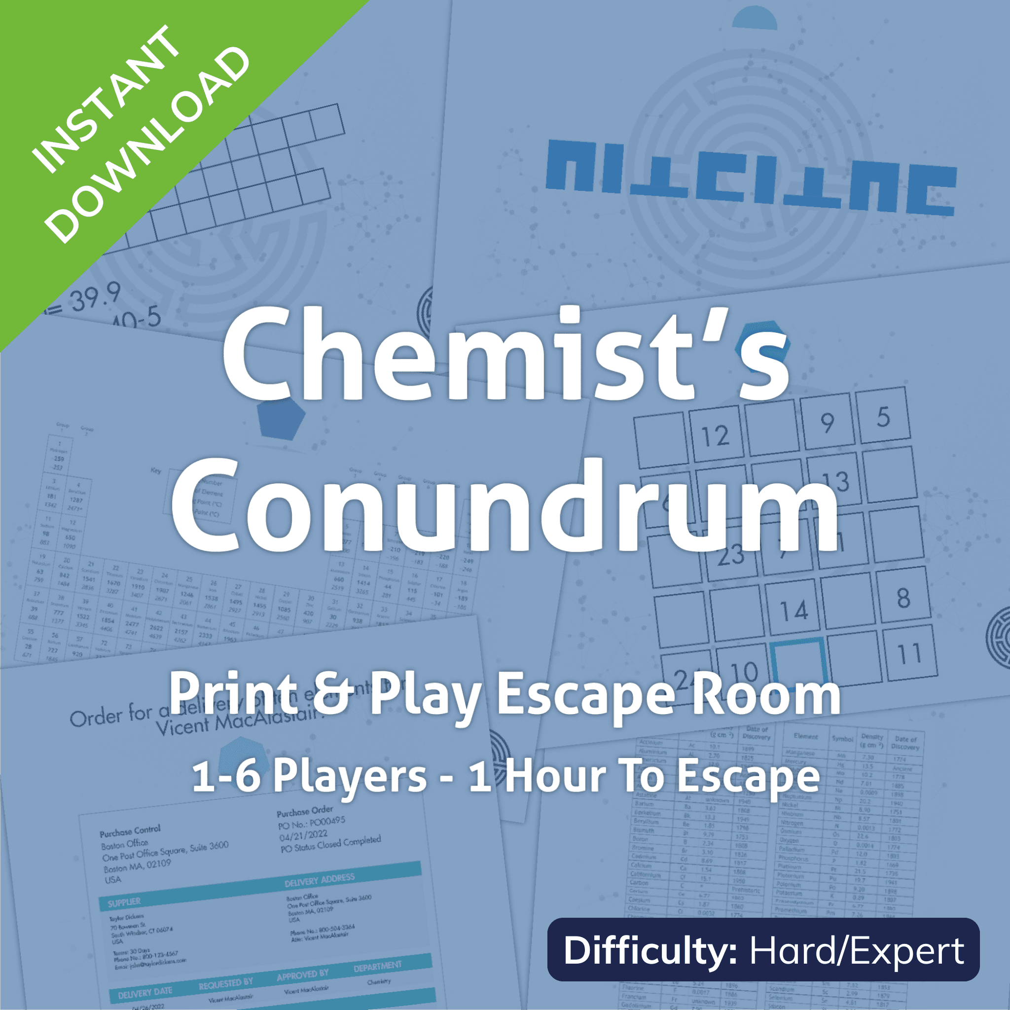The Chemist's Conundrum - Printable Escape Room At Home