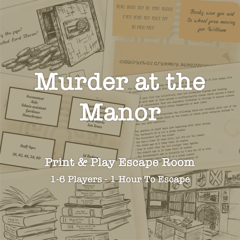 Printable Escape Room | Murder at the Manor - Epic Escapes